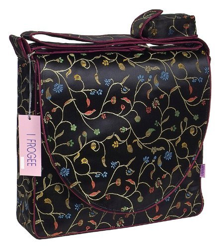 Amazon.com: I Frogee Brocade Diaper Bags in Black Chili Flower Maroon ...