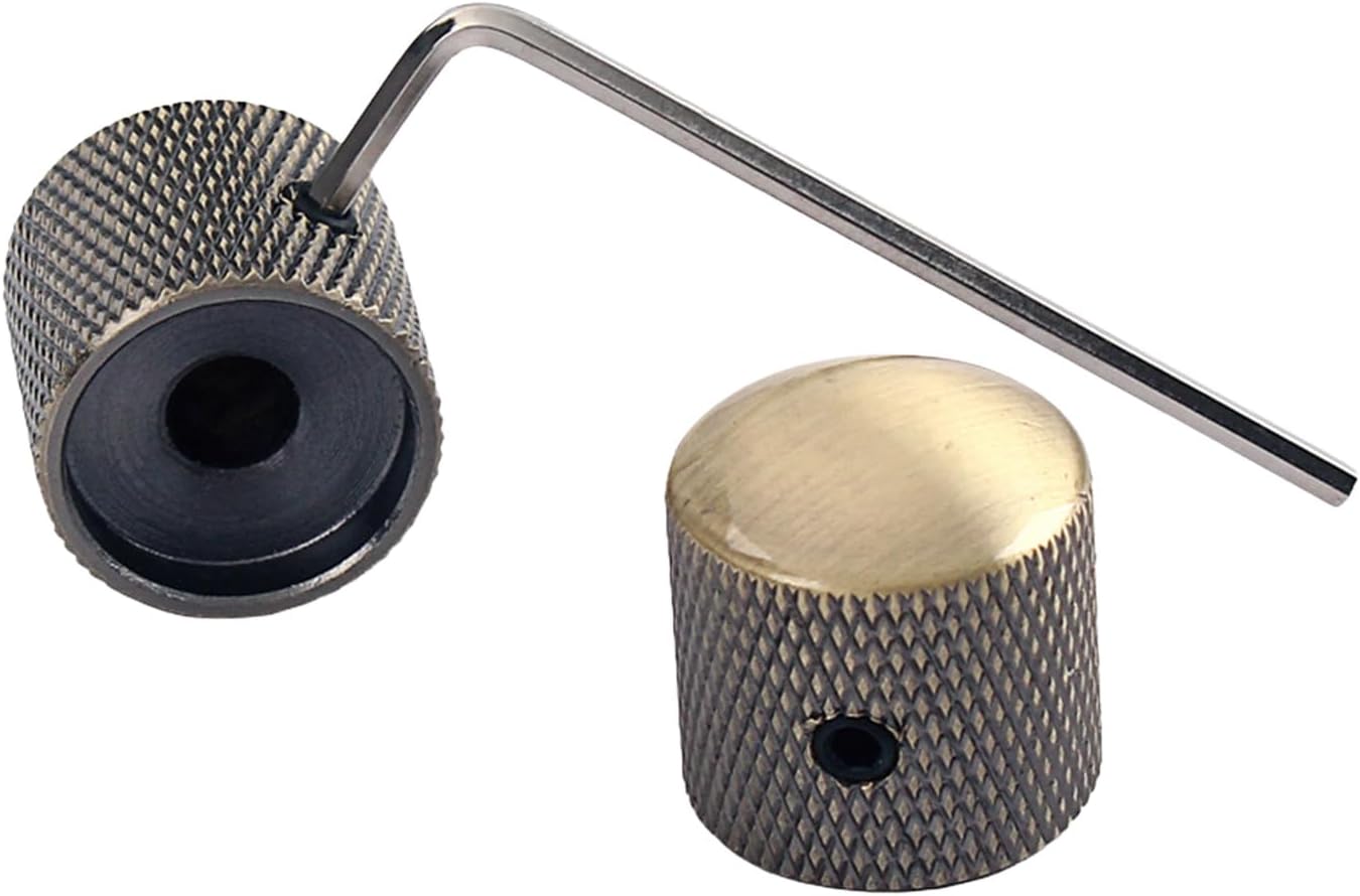Amazon.com: 2Pcs Metal Dome Knobs With Hole Electric Bass Guitar ...
