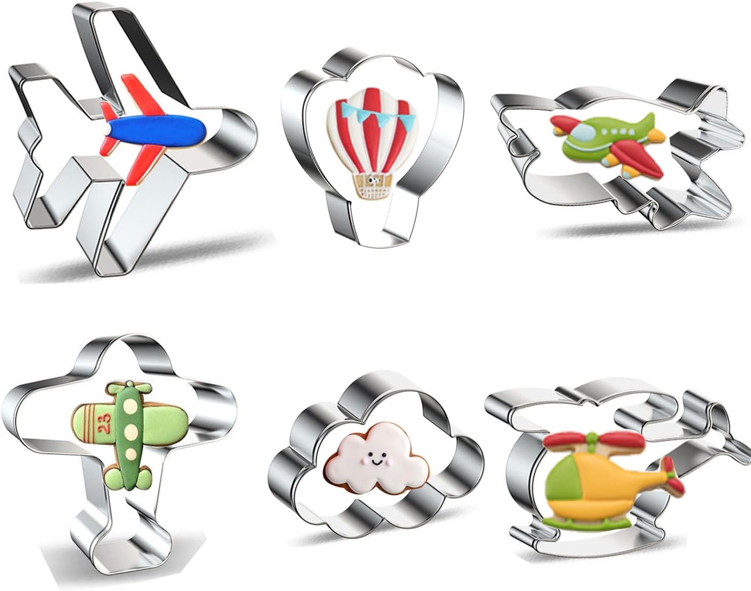 Amazon.com: Airplane Cookie Cutters, Plane Biscuit Cookie Cutter Set ...