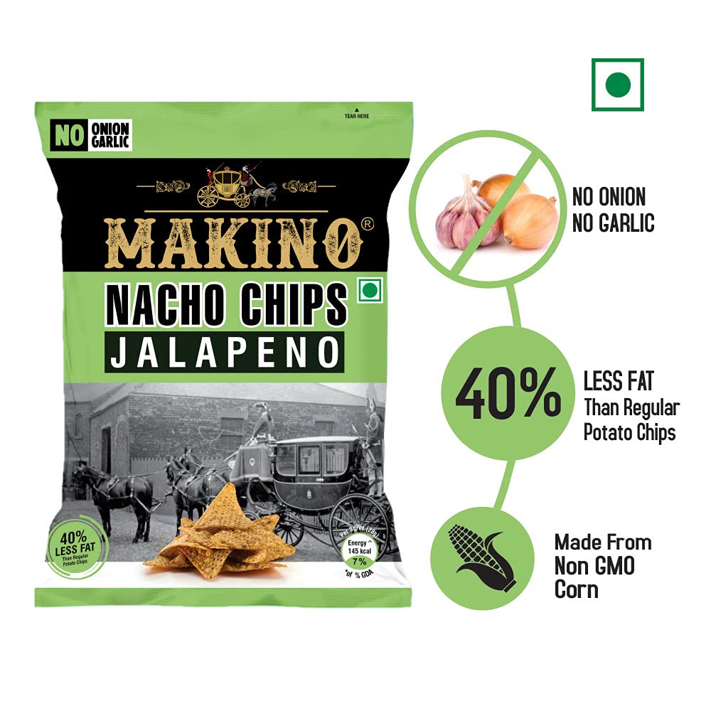 Buy Makino - Jain No Onion No Garlic Nacho Chips Flavour of 60 Gram ...