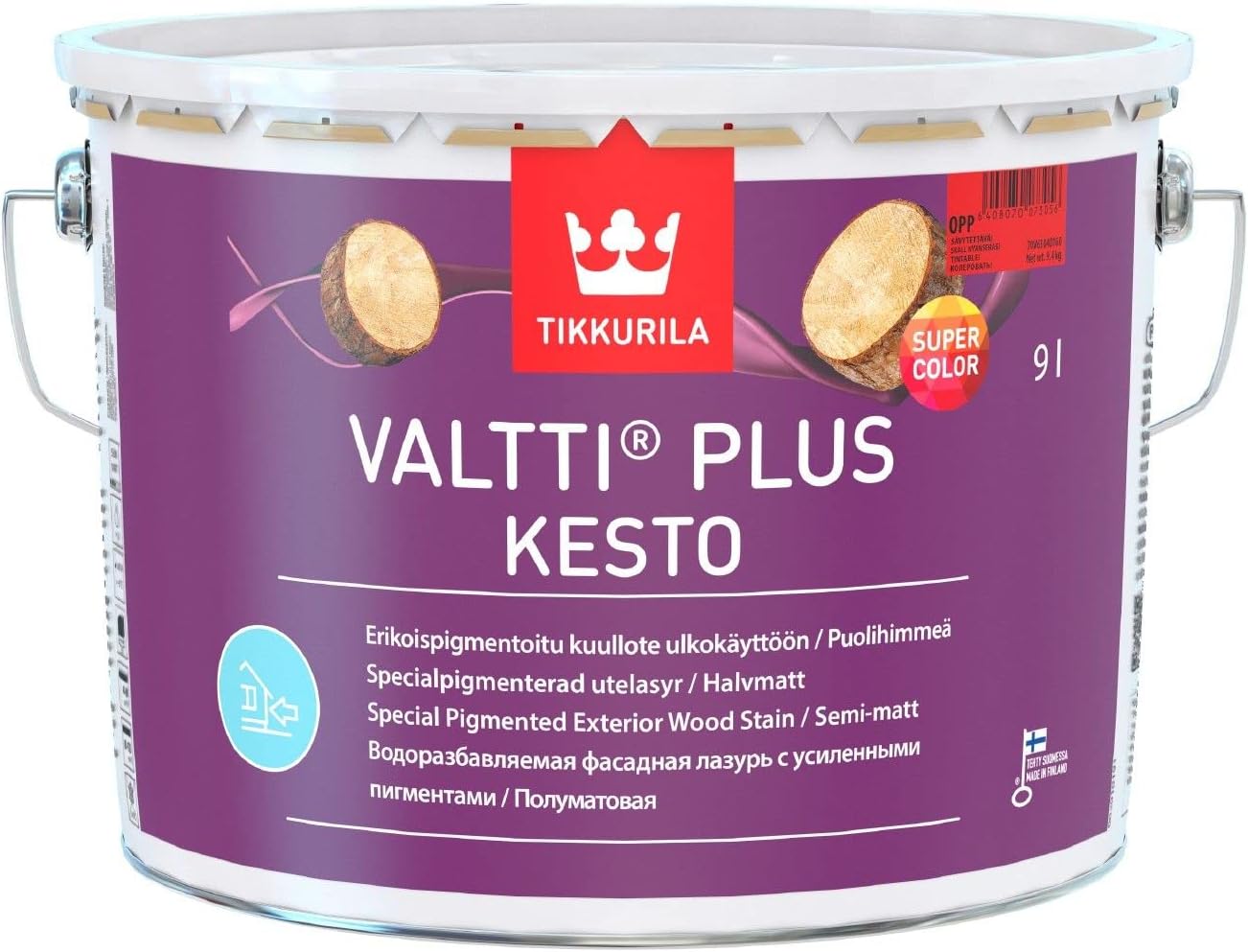 Tikkurila Valtti Plus Kesto - Durable, Film Forming Wood Stain, Super Colors (Water-Based) - 10 ...