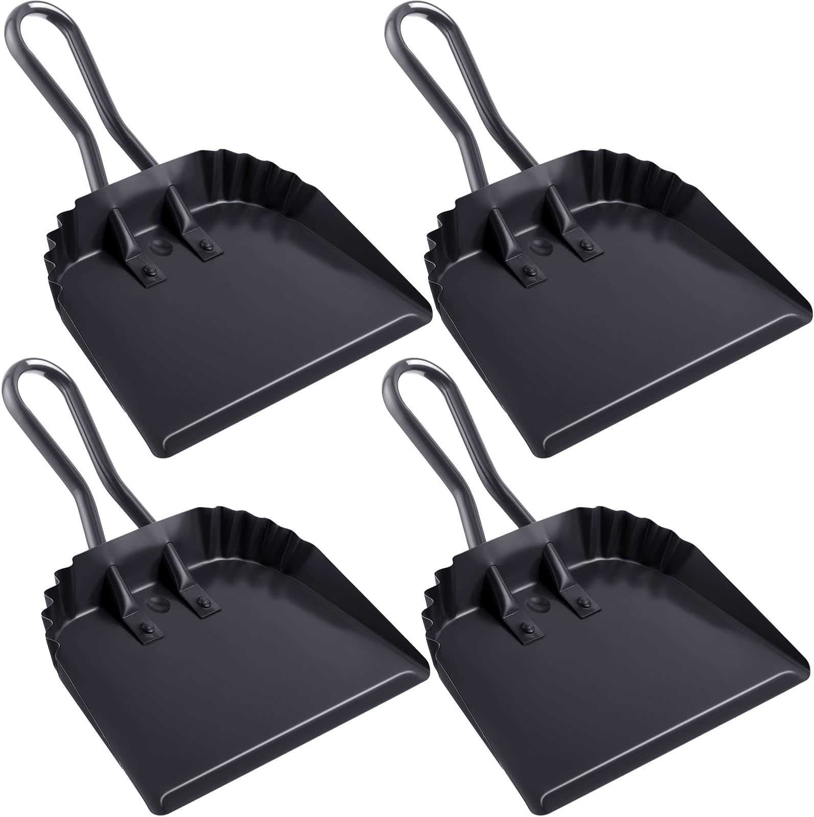 Amazon.com: Mumufy 4 Pack 12 inch Heavy Duty Metal Dustpan Large Wide ...