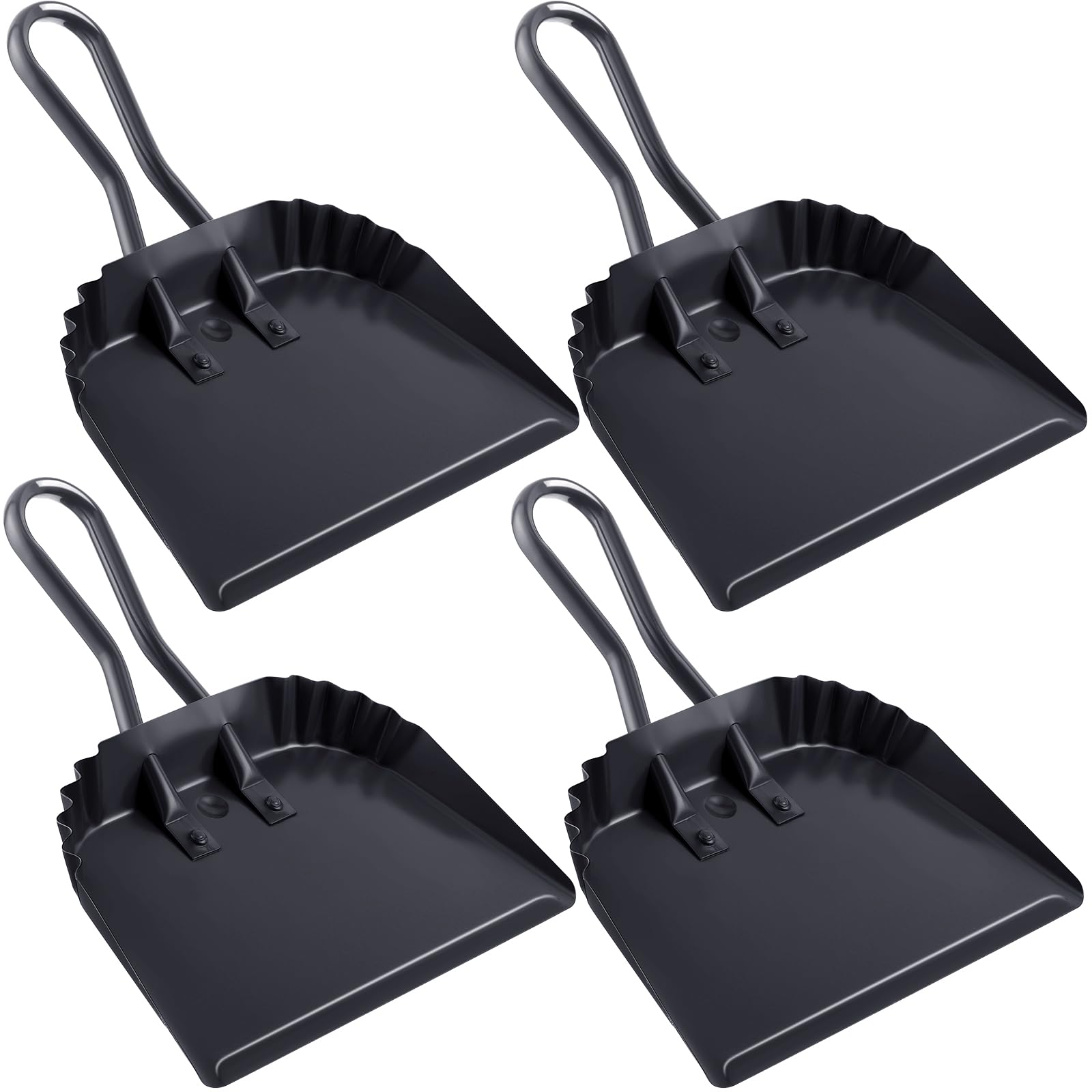 Amazon.com: Mumufy 4 Pack Heavy Duty Metal Dust Pans 12 Inch Metal ...