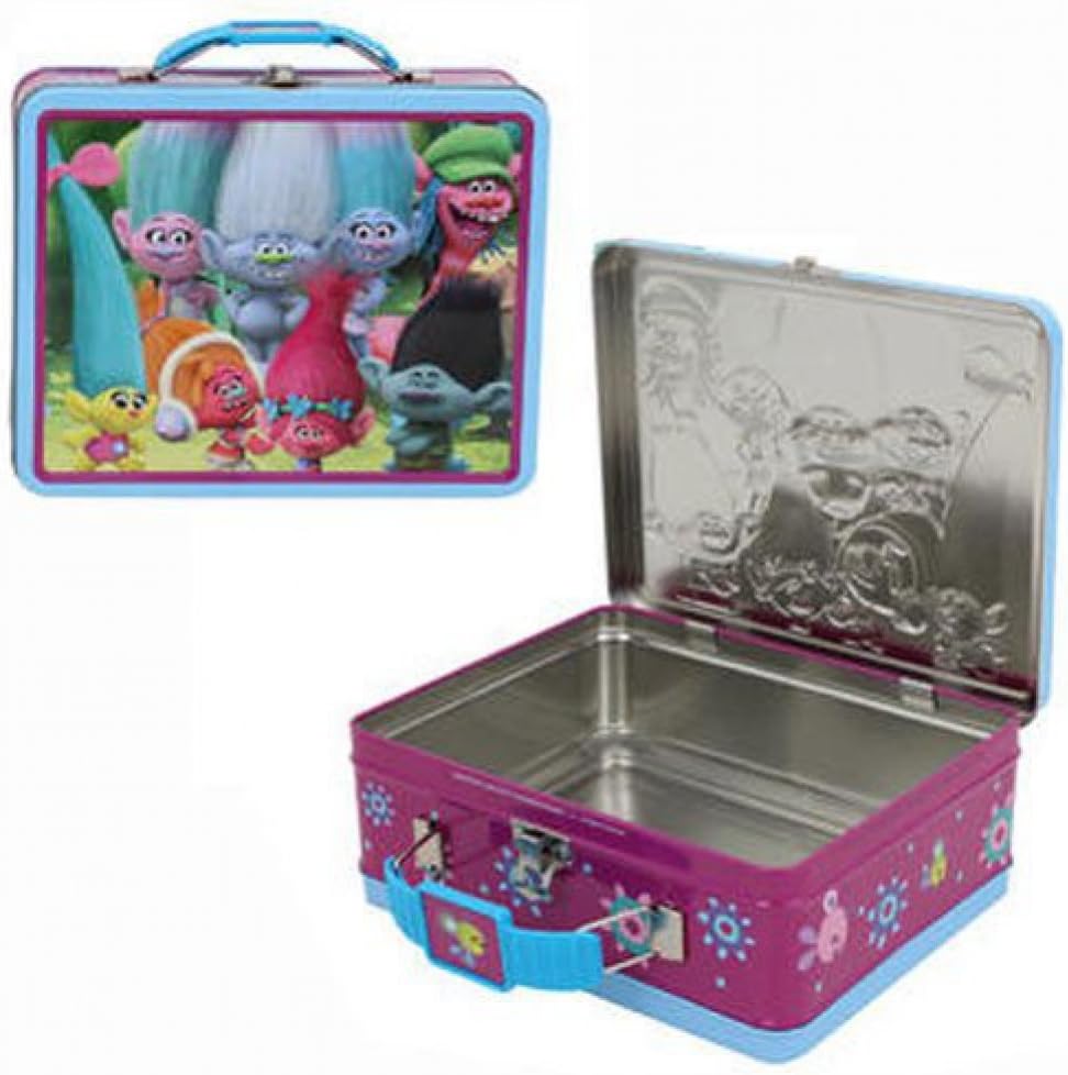 DreamWorks Trolls Princess Poppy and Friends Storage Tin Lunch Bag Box ...