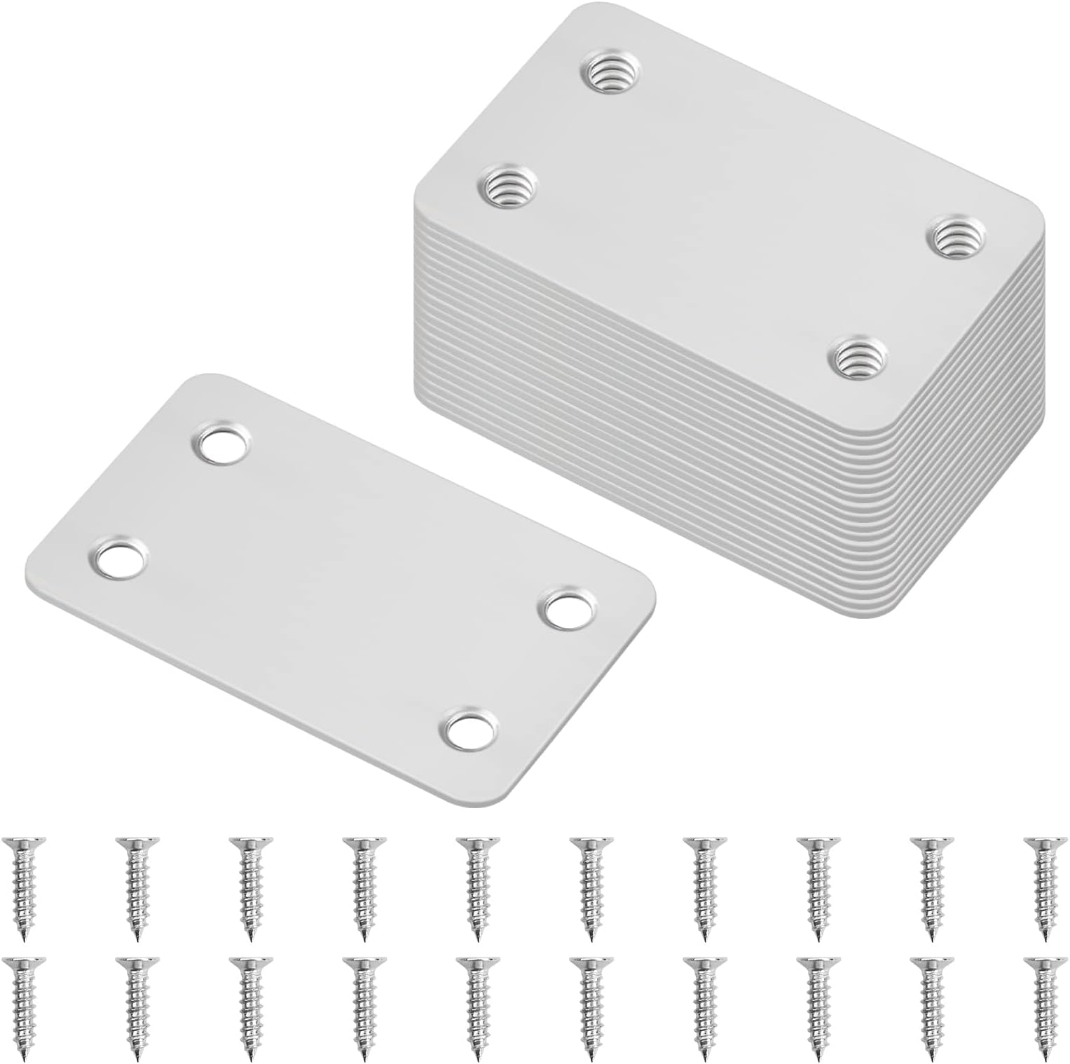 JEUIHAU 30 Pcs Stainless Steel Flat Joining Plates, Straight Mending ...