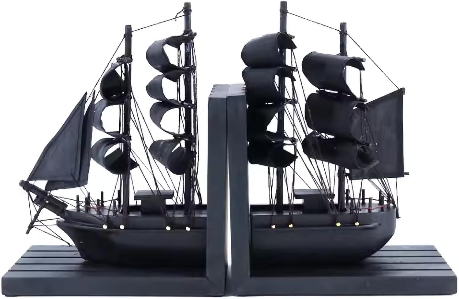 Amazon.com: NAUTIMALL Wooden Ship bookends The Black Pearl Pirate 10 ...