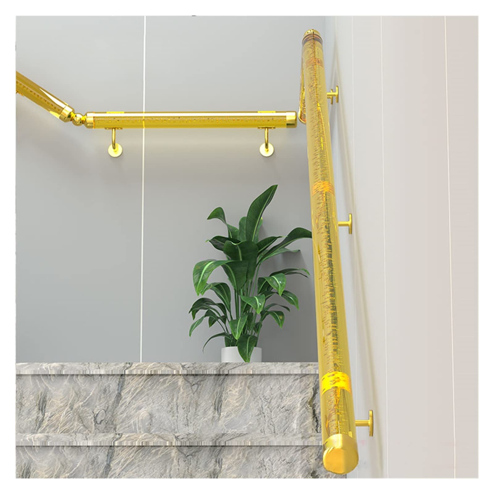 Amazon.com: WAHHWF Gold Clear Acrylic Handrail for Stairs Indoor 1m 2m ...