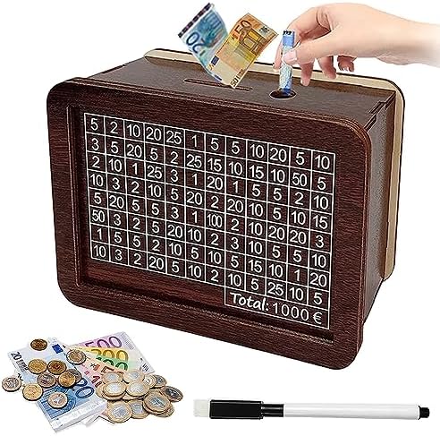 Funmo Wooden Money Box With Counter - Reusable Piggy Bank With Savings ...