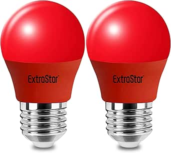 EXTRASTAR E27 LED Light Bulb Red, 4W Edison Screw G45 Bulb, 180° Beam ...