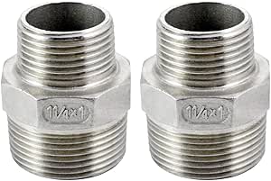 Amazon.com: IYOHHAR 2PCS Hex Nipple,1-1/4" x 1" Male NPT Pipe Fittings ...