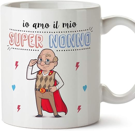 Mugffins Nonno Tazza/Mug - Io Amo Il Mio Super Nonno - Idea Regalo ...