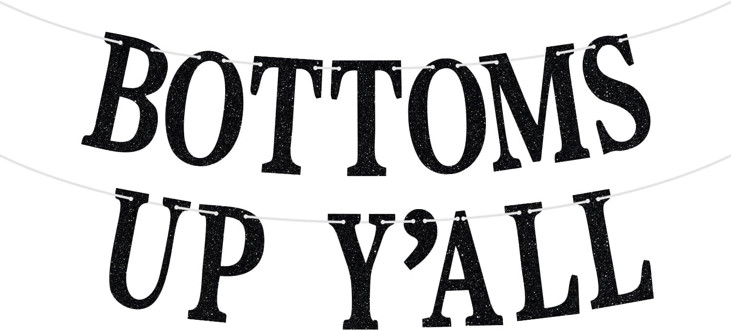 Amazon.com: Bottoms Up Y'all Banner - Funny Alcohol Party Banner ...