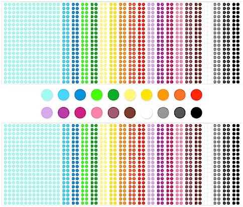 11200 Pcs Gommettes Autocollantes Rondes 40 Feuilles Pastille ...