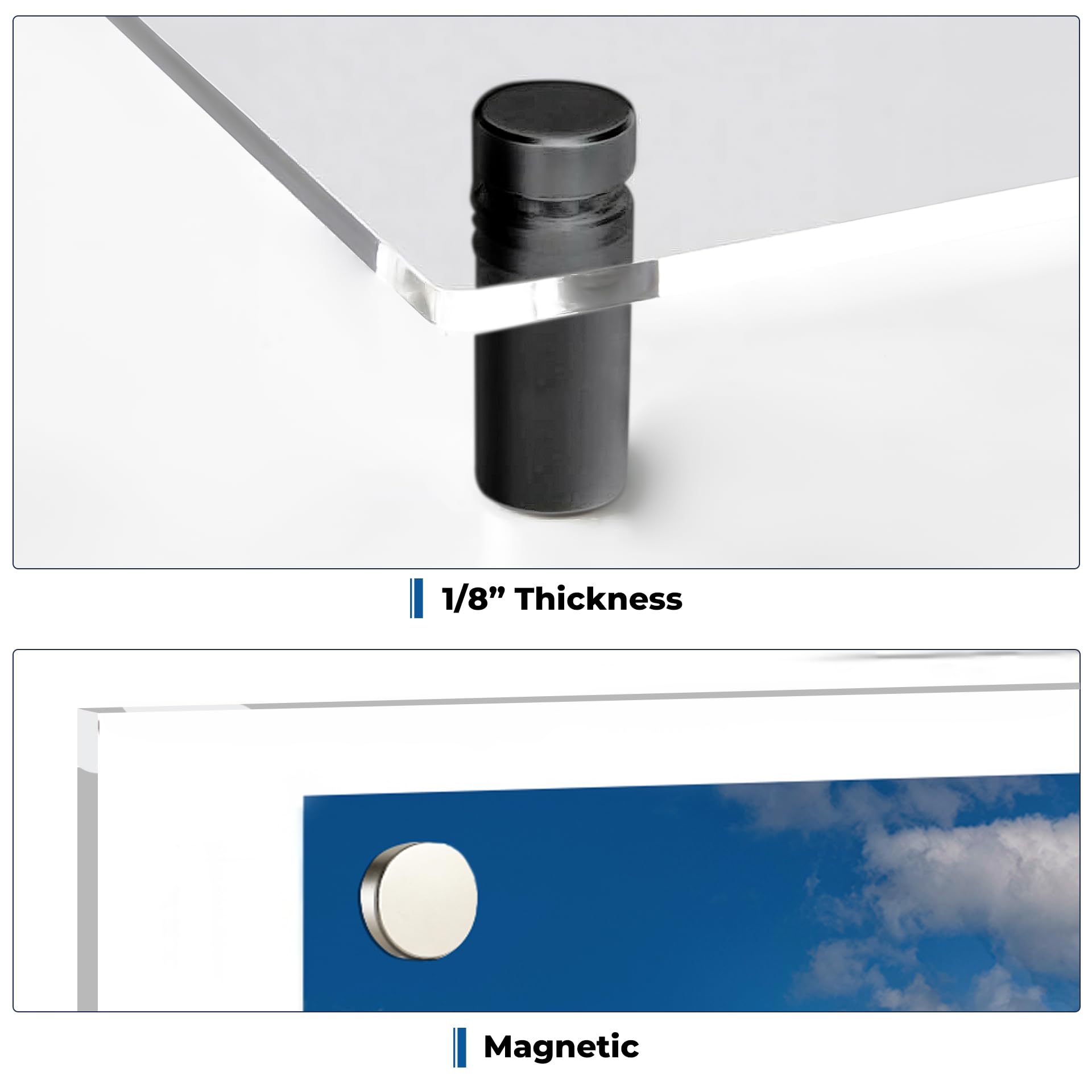 Fab Glass and Mirror Acrylic Floating Frame 19x23, for Photo up to ...