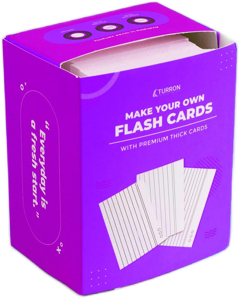 Turron Big 3 x 5 inch White Flash Cards Tray - 200 GSM, 150 Cards ...