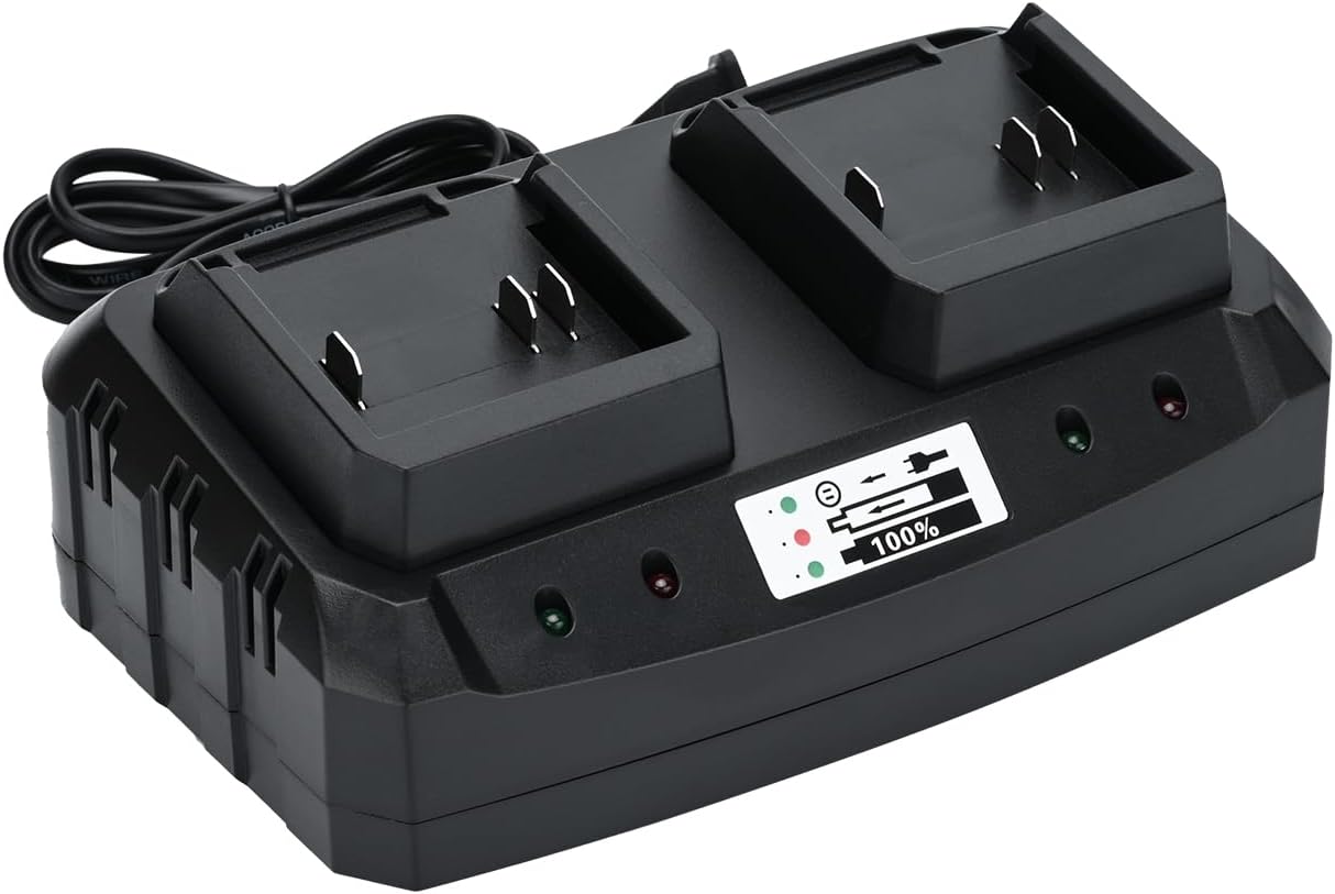21v Battery Dual Port Quick Charger Base, Dual Rapid Charger Compatible ...
