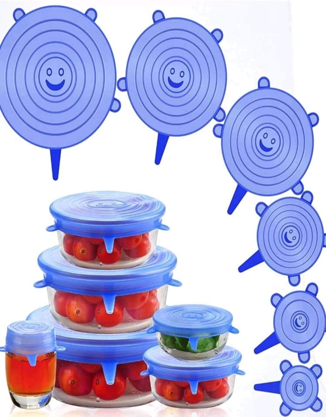 Amazon.com: 6pcs Silicone Stretch Lid, Food Bowl Cover, Reusable Food ...