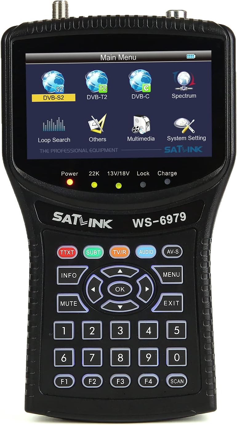 SATLINK WS-6979 DVB-S2&DVB-T2 HD Combo+Spectrum Satellite Finder QPSK ...