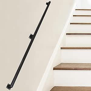 Black Wrought Iron Handrail, Outdoor Grab Rail, Stairs Handrail ...