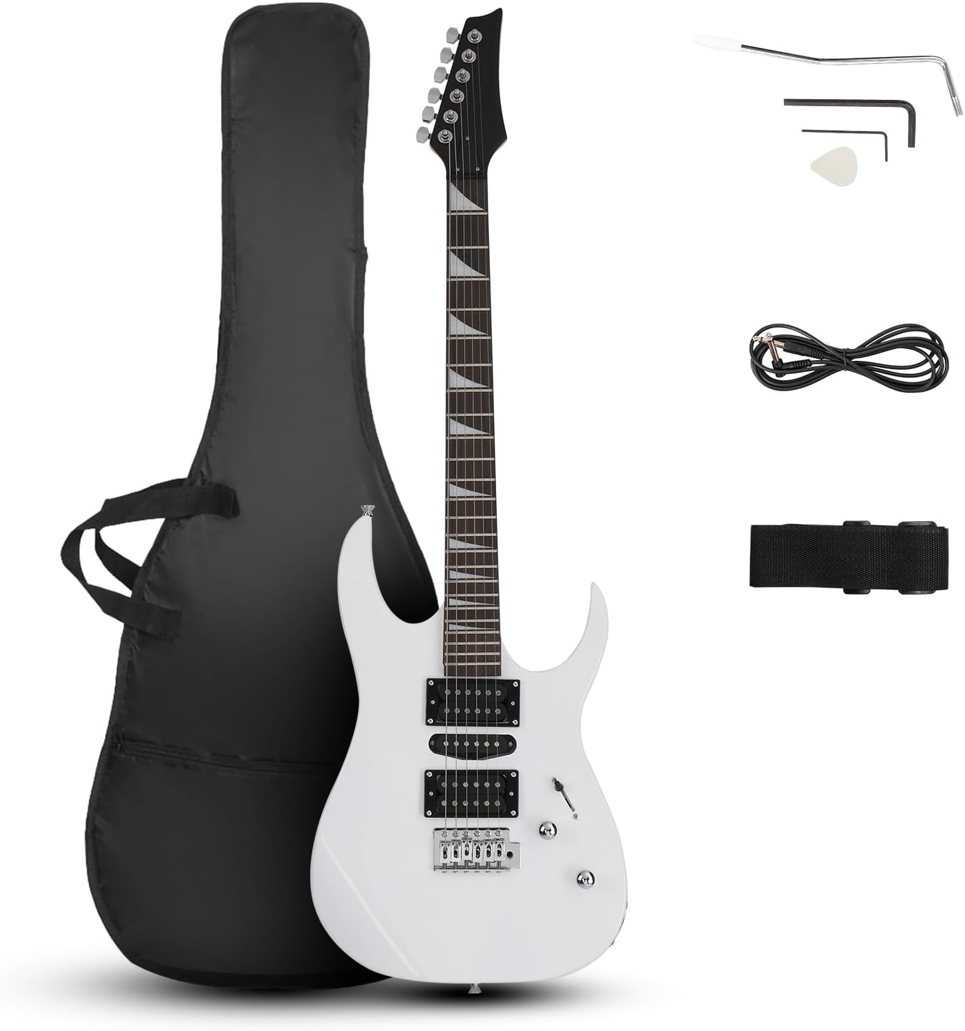 Amazon.com: Zenison Double Neck Electric Guitar White 12 String & 6 ...