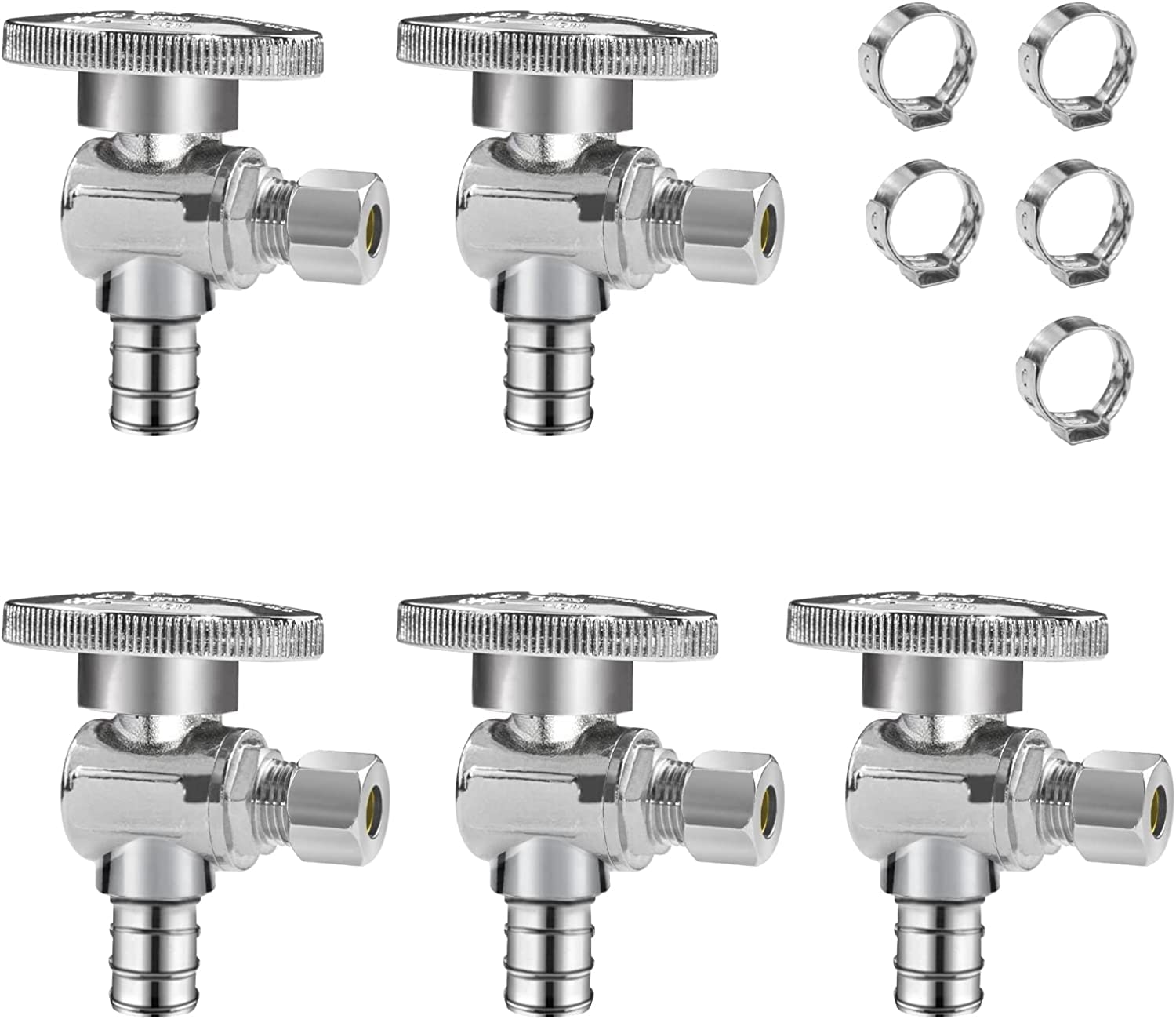 Snapklik.com : WiseWater 1/4 Turn Angle Stop Valve, 1/4" OD Compression ...