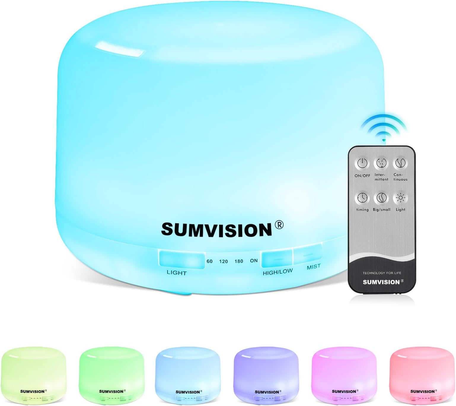 Rain Cloud Humidifier, Air Oil Aroma Diffuser 7 Colorful Light Changing ...