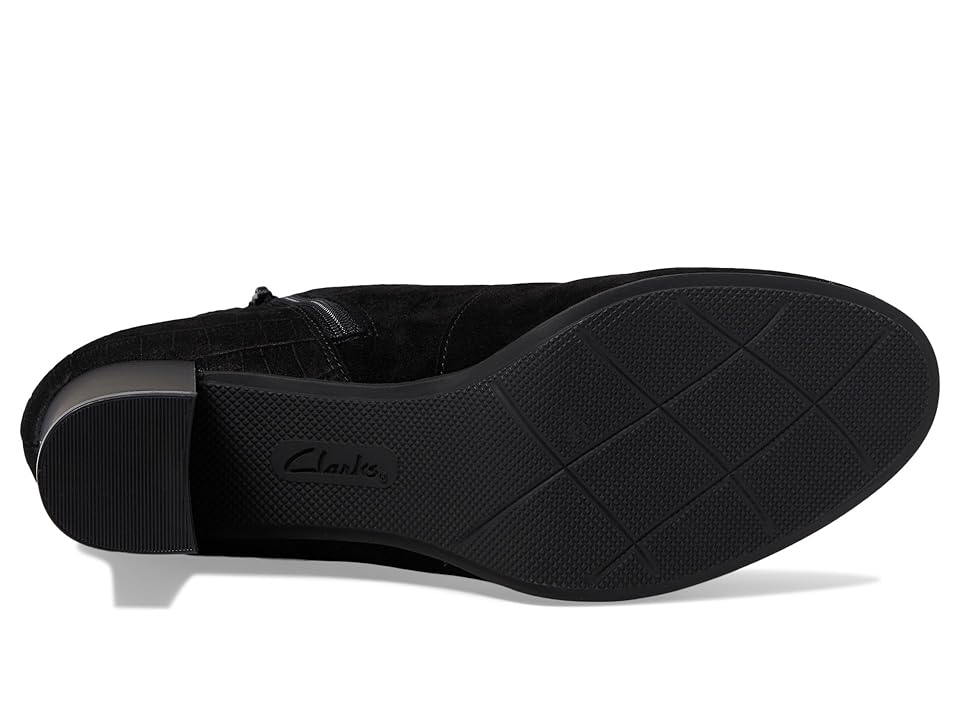 Clarks Bayla Rose (Black Suede) Women's Boots International Shipping