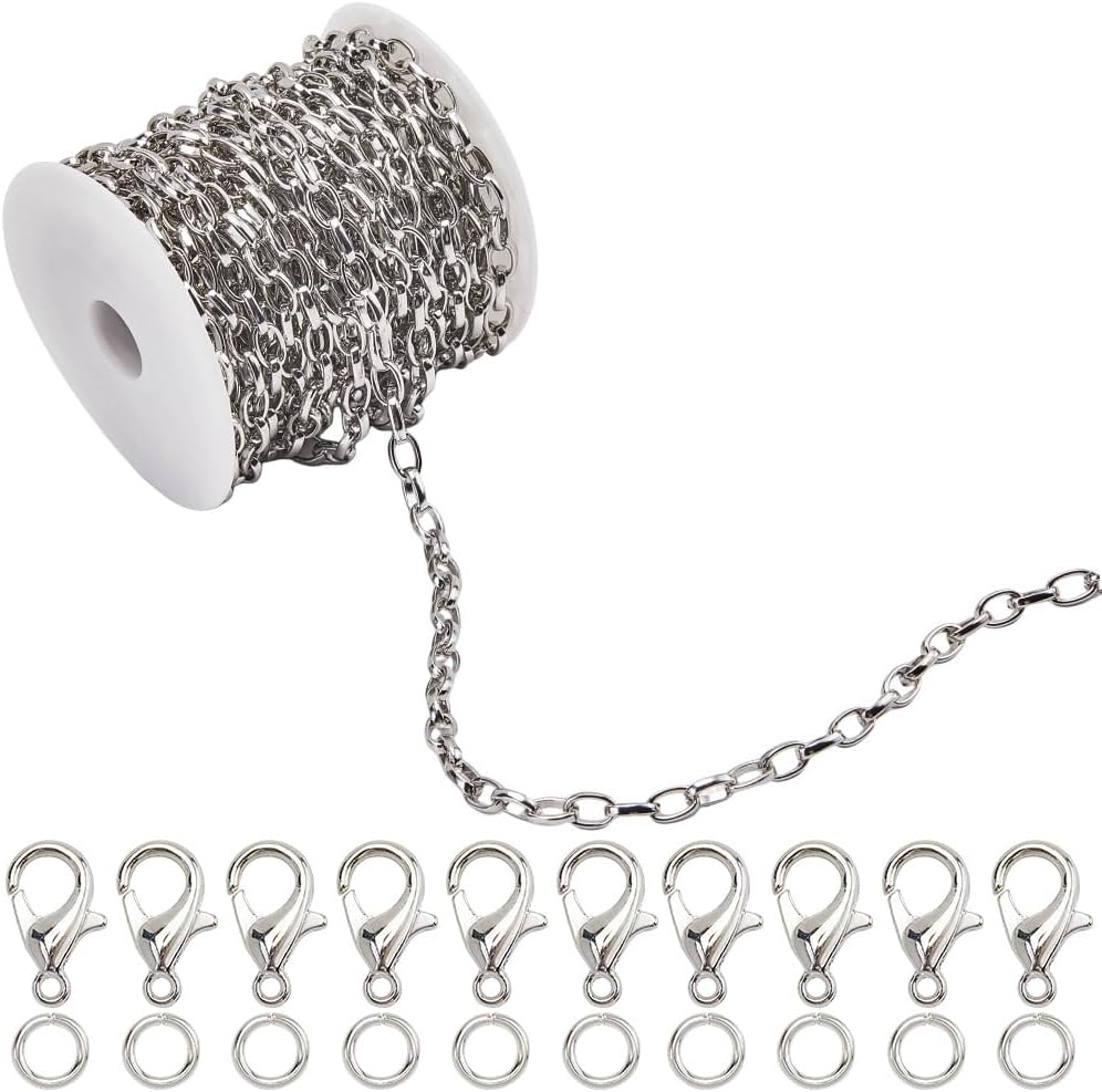 Amazon.com: SOFPLATE 39 Feet/12M Cable Chain Roll Chain Jewelry Making ...
