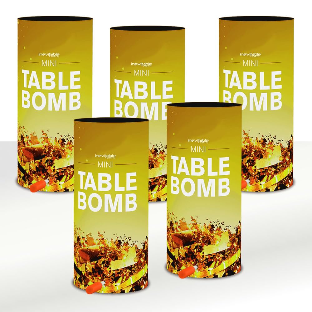 Mini Table Bombs | Pack of 5 | Sparkly Shower of Metallic Confetti ...