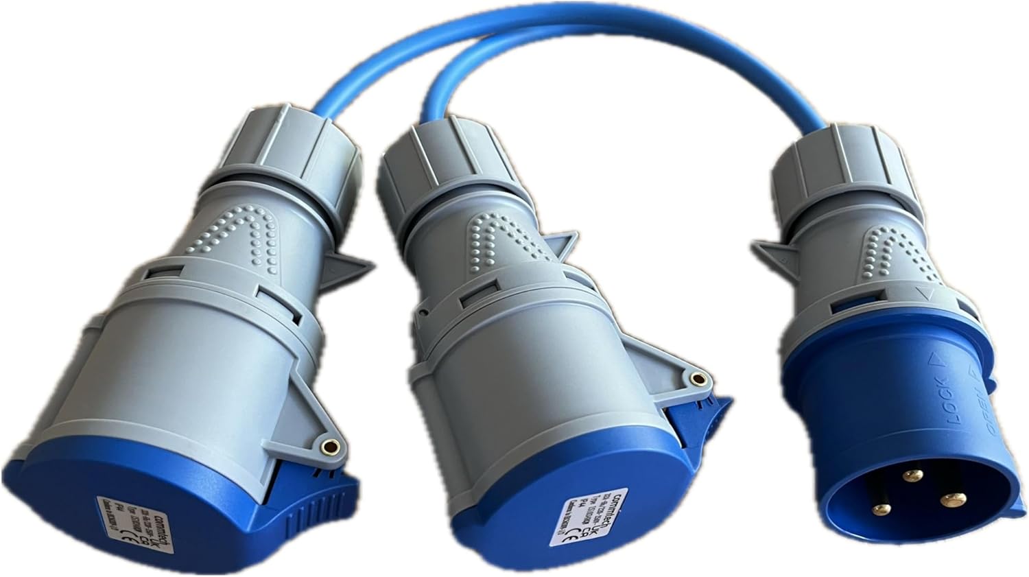KM Electronics 32A Plug to 2 x 32A Sockets 2-Way Splitter, Generator ...