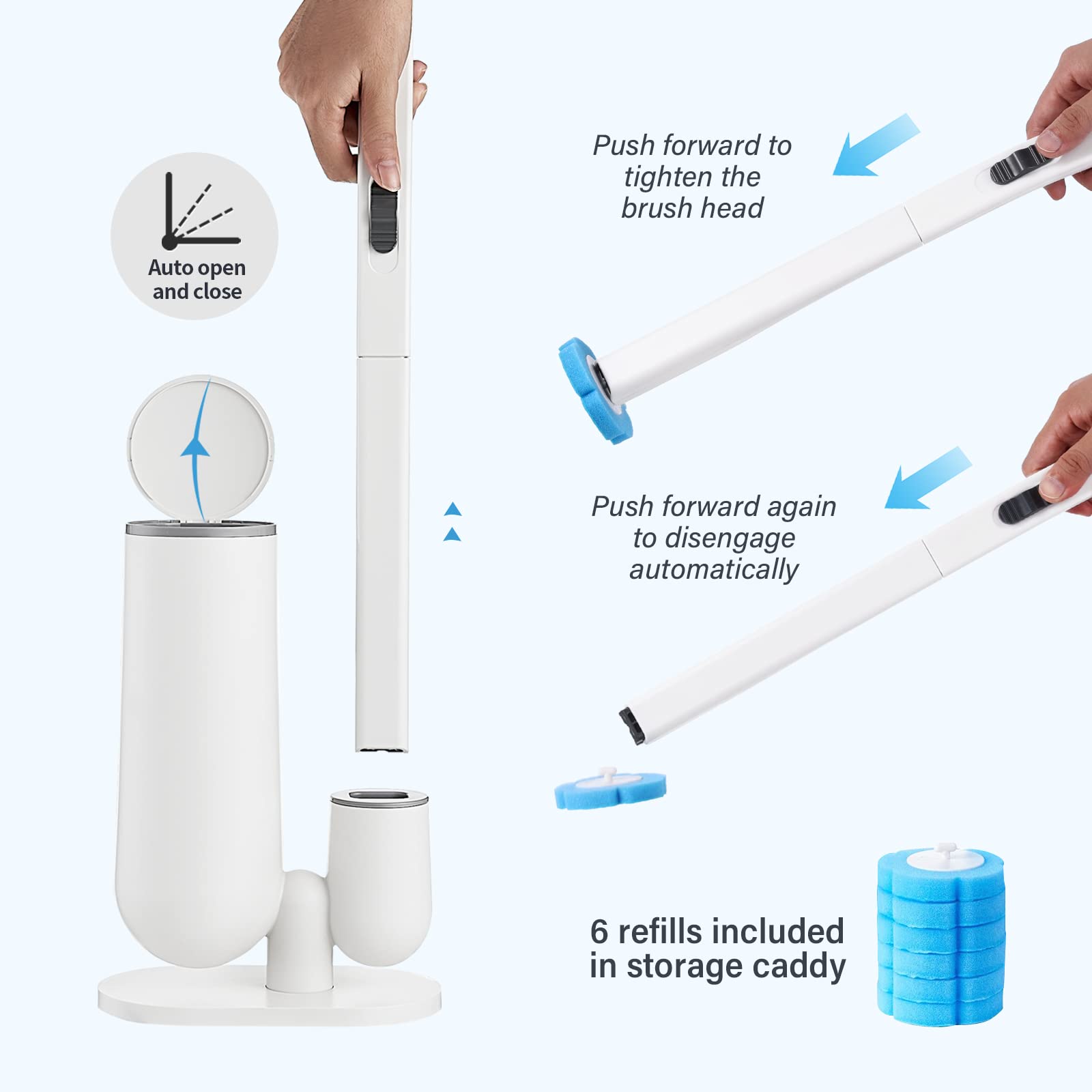 Buy Toilet Wand Kit- ELPHECO Toilet Disposable Brush and Holder Set, Toilet Bowl Wand, Toilet ...