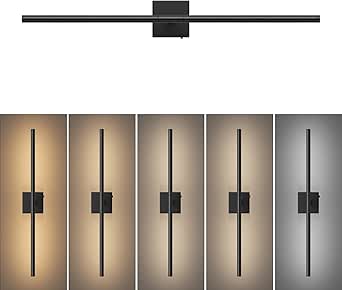 Tipace 5CCT Dimmable LED Modern Metal Bathroom Light Fixtures,360 ...