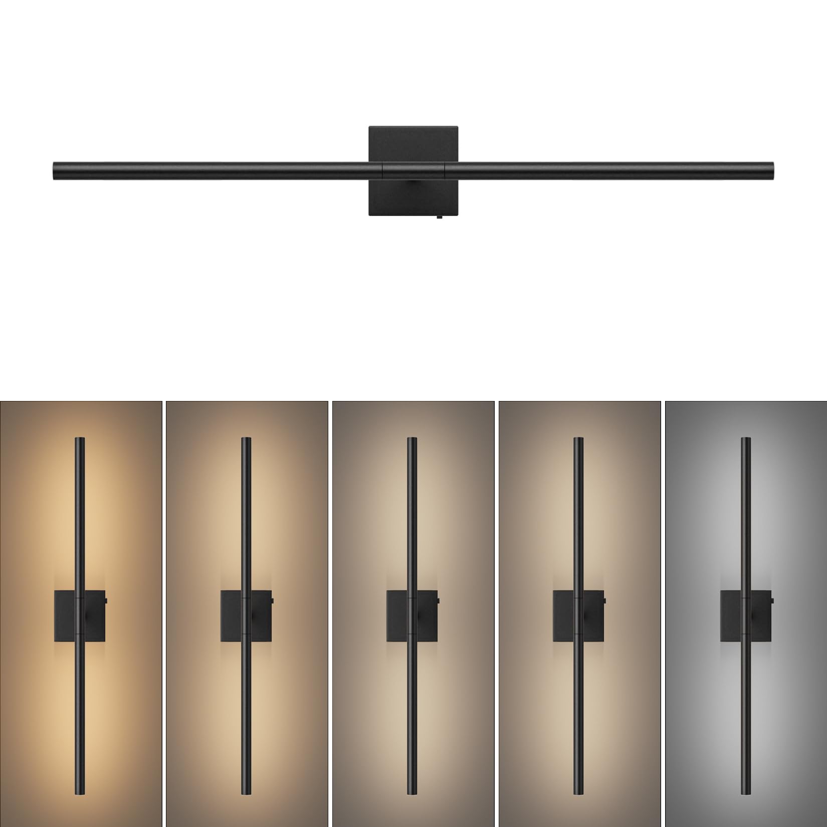 Snapklik.com : Tipace 5CCT Dimmable LED Modern Metal Bathroom Light ...