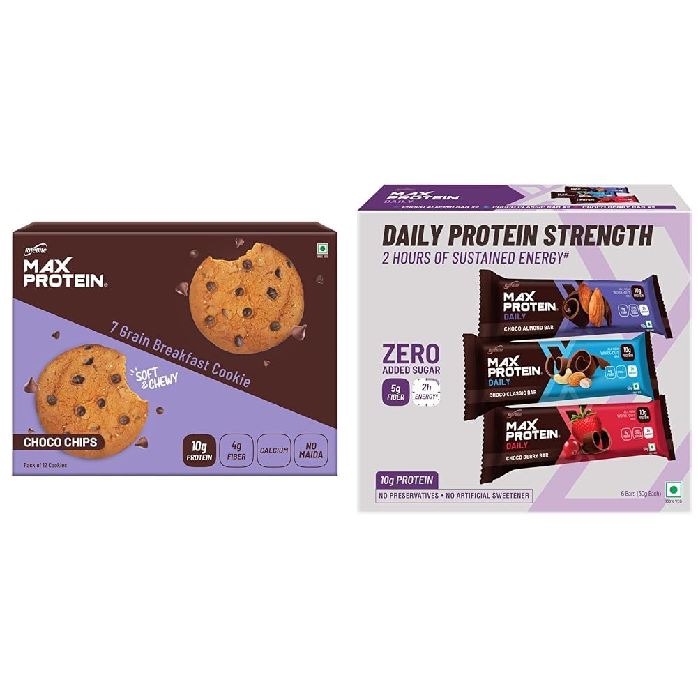 RiteBite Max Protein 7 Grain Breakfast Cookies - Choco Chips (660g ...