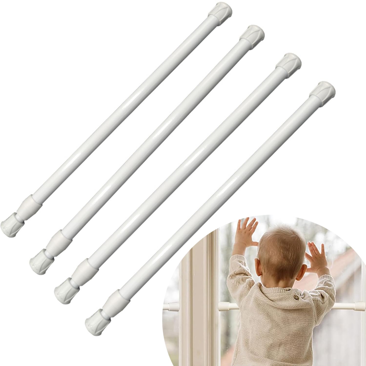 LQUCWEPP 4Pcs Window Security Bars White Sliding Door Security Bar,15.8 ...