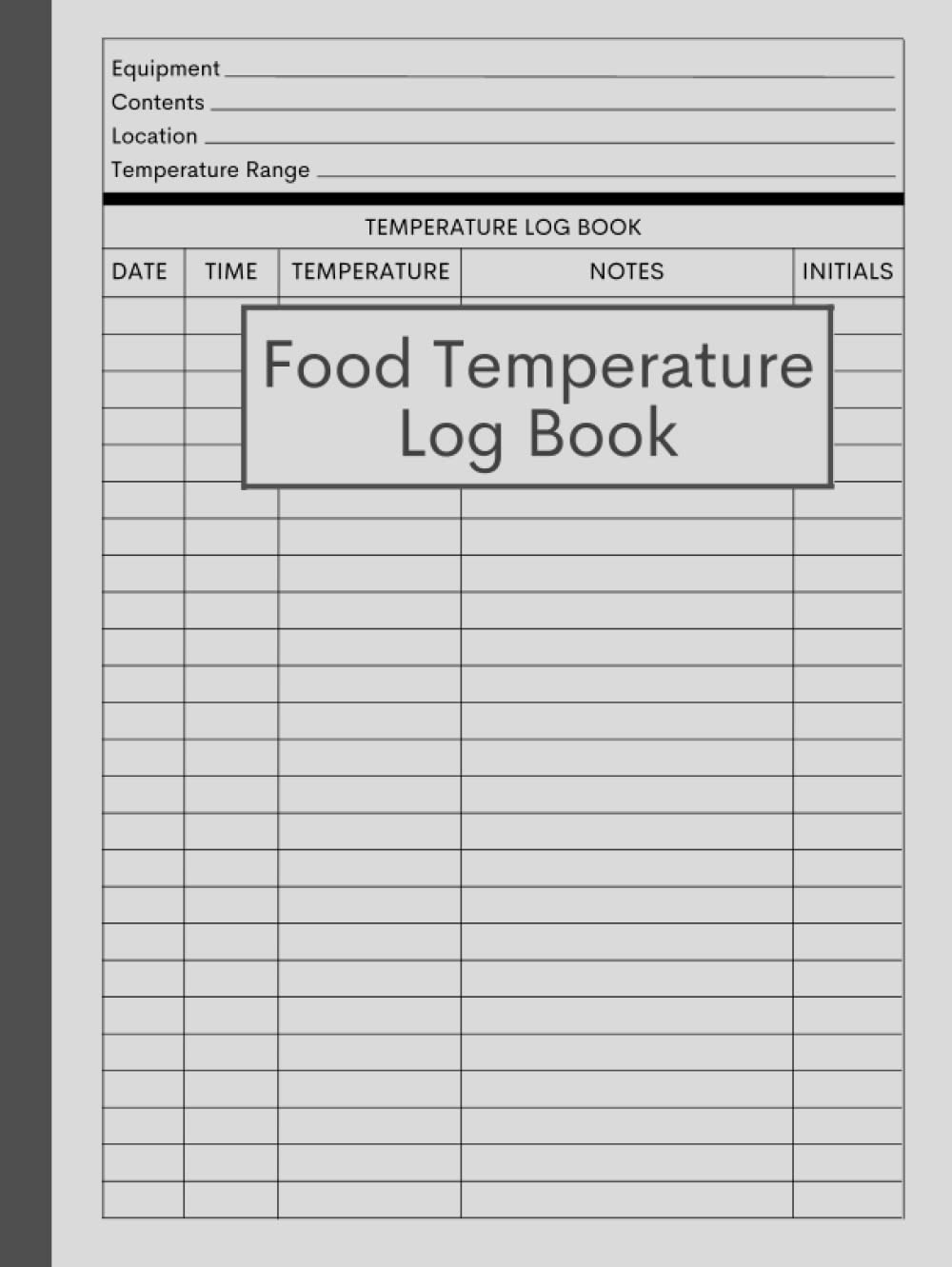 Food Temperature Log Book: Daily Food Temperature Log Sheets For ...