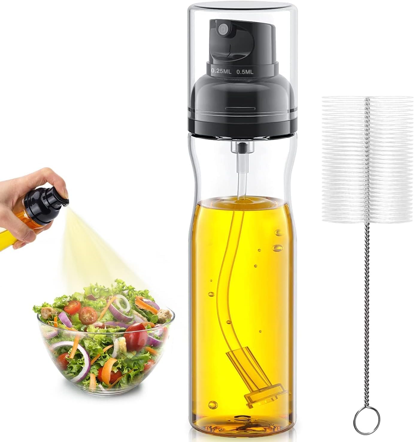 Olive Oil Adjustable Sprayer for Cooking, 250ML Oil Dispenser Bottle ...