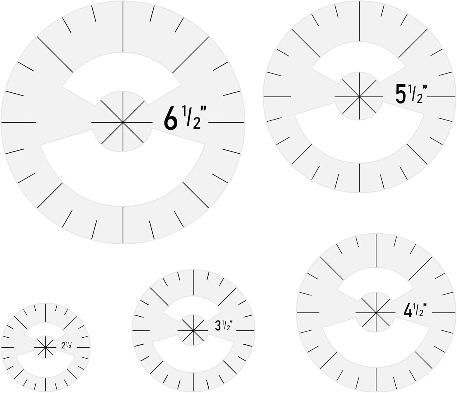 Amazon.com: Quilting Rulers, 5 Sizes Circle Ruler Quilting Template Set ...