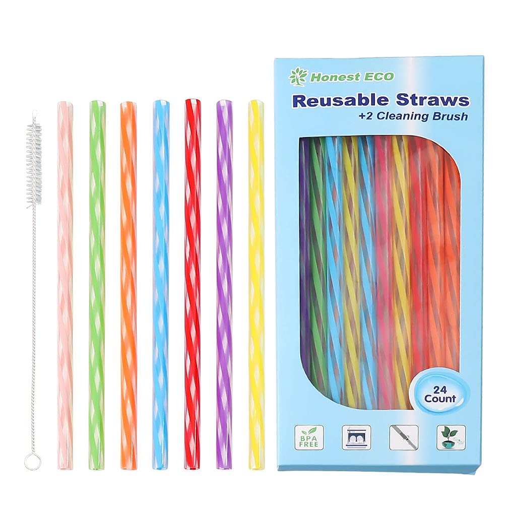 Amazon.com: Honest ECO Reusable Stirrer Straws, Straw Cleaner Brush ...