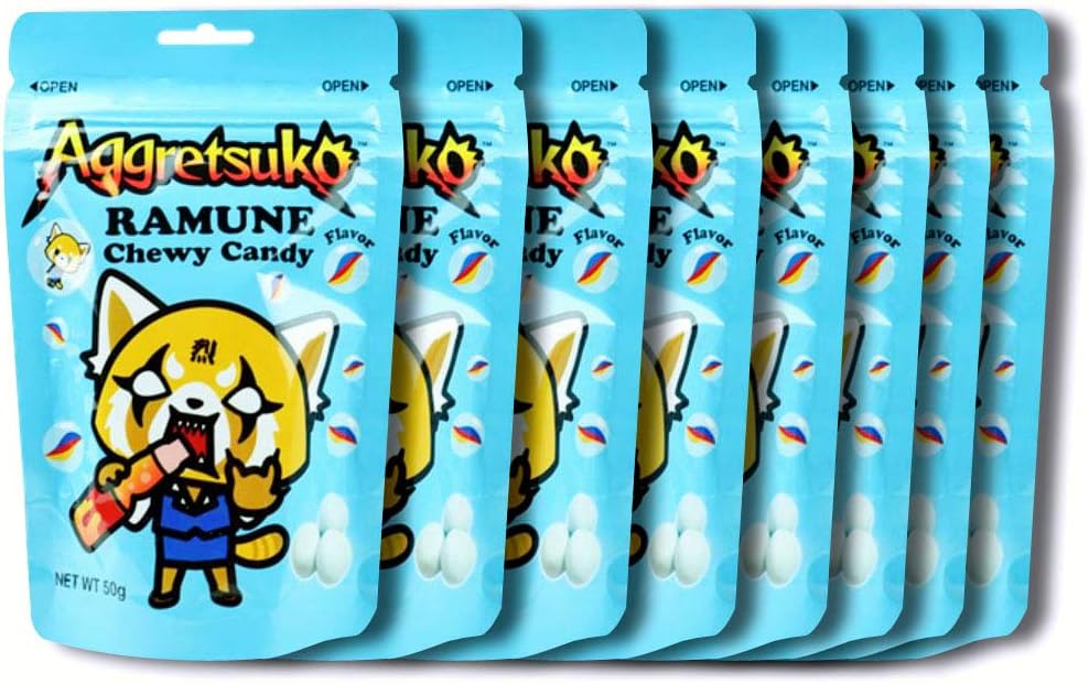 Amazon.com : Milk Chewy Candy 50g (Aggretsuko Ramune, 8 Packs ...