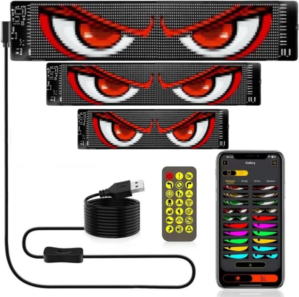 Amazon.com: Devil Eyes Light for Cars, Programmable Flexible Car Window ...