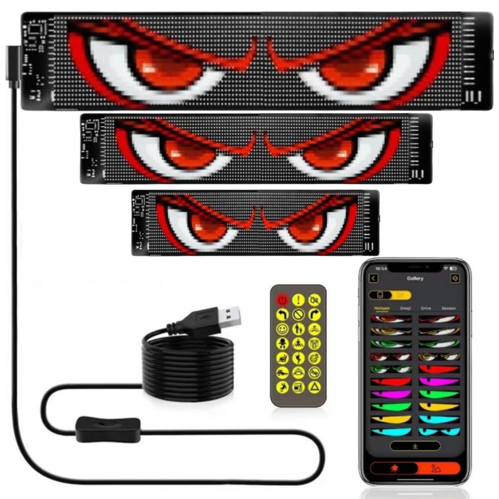 Amazon.com: Devil Eyes Light for Cars, Programmable Flexible Car Window ...