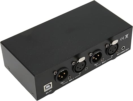Fockety 2 Channel 48V Phantom Power Supply, Universal Microphone Power ...