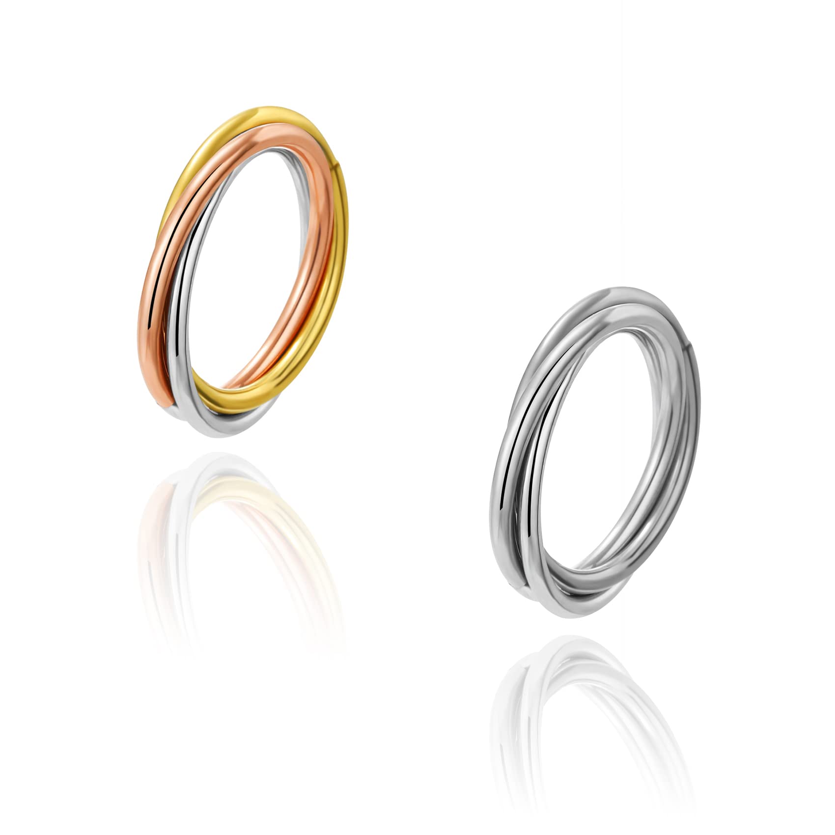 Buy BUREI Gold Fidget Anxiety Rings for Women Twisted Anxiety Spinner ...