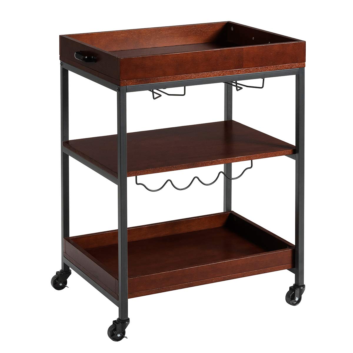 Buy Giantex Kitchen Island Cart Rolling Industrial Style Trolley 3-Tier ...