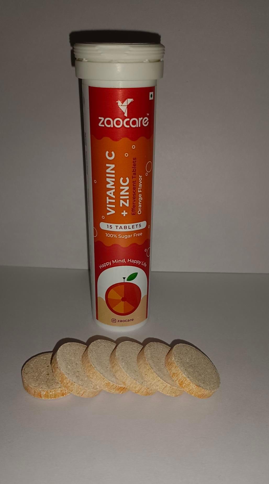 Zaocare Vitamin C & Zinc Effervescent Tablets For Men & Women (Natural ...