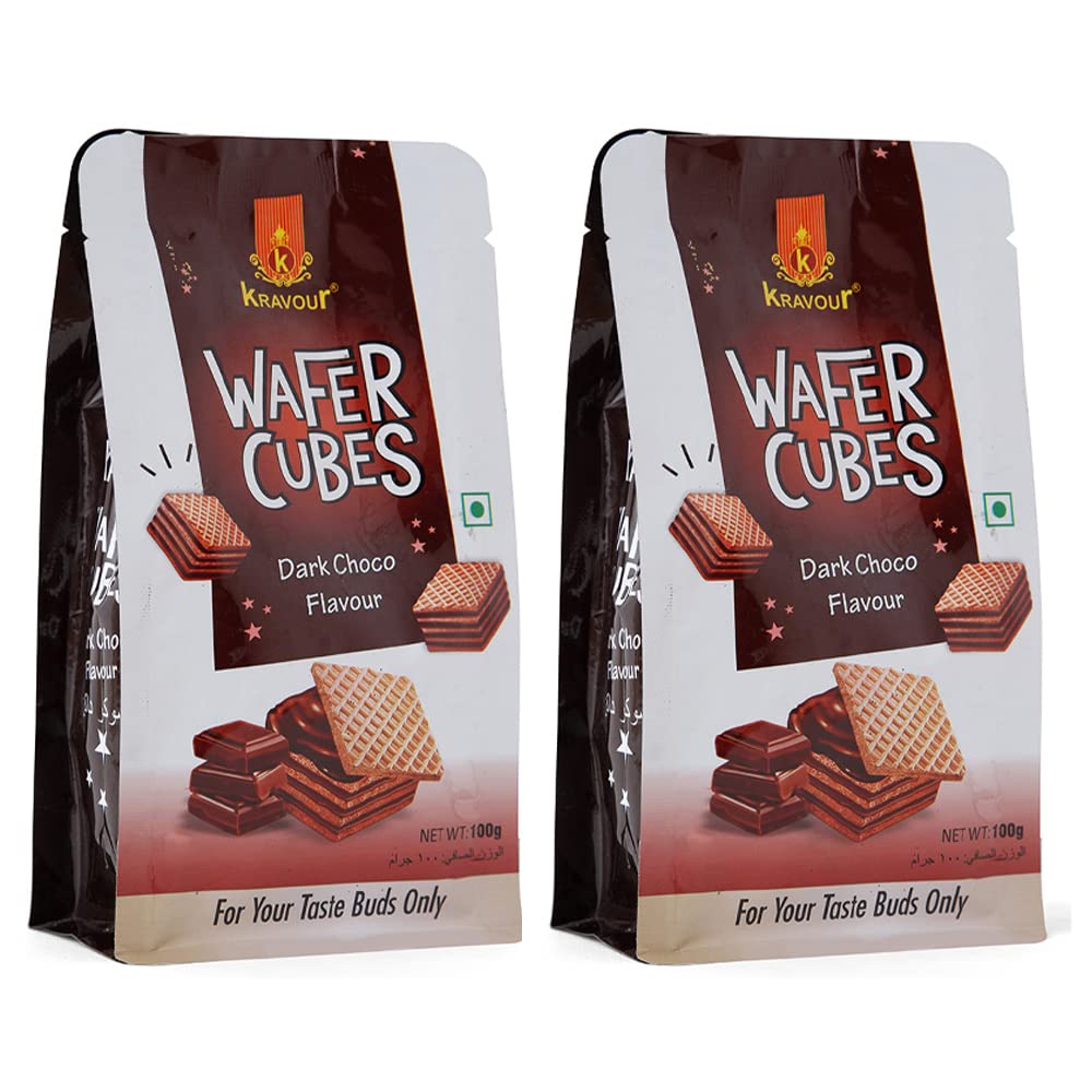 Kravour Dark Choco Wafer Cubes 100GM (6) : Amazon.in: Grocery & Gourmet ...