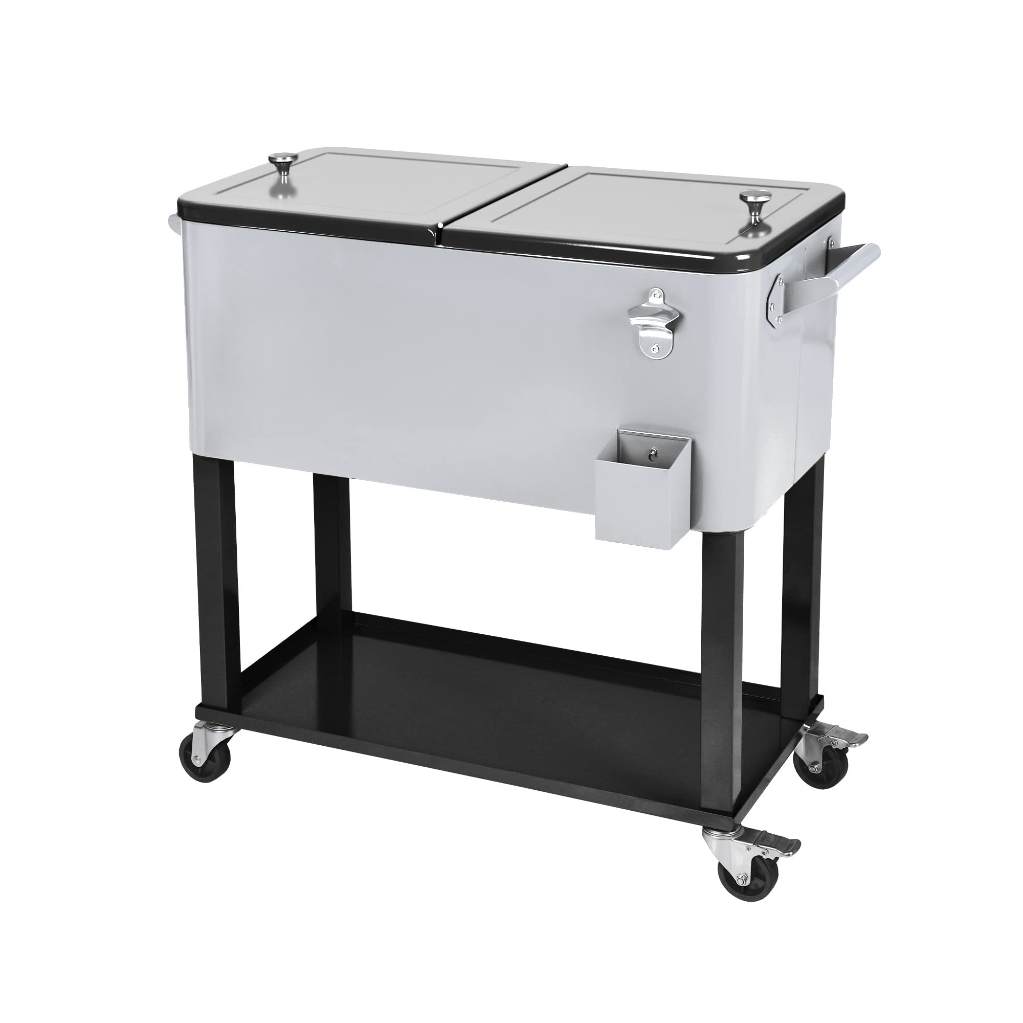 Buy 80 Quart Rolling Cooler Cart, Patio Cooler with Wheels, Portable ...