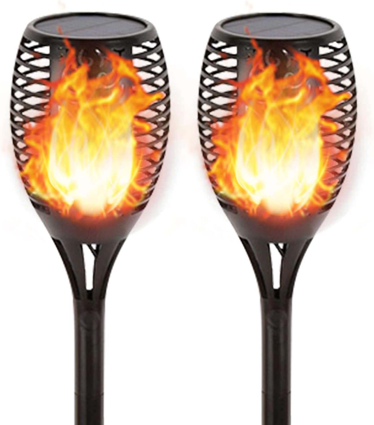 Amazon.com : Solar Tiki Torches With Flickering Flame - Solar Torch ...