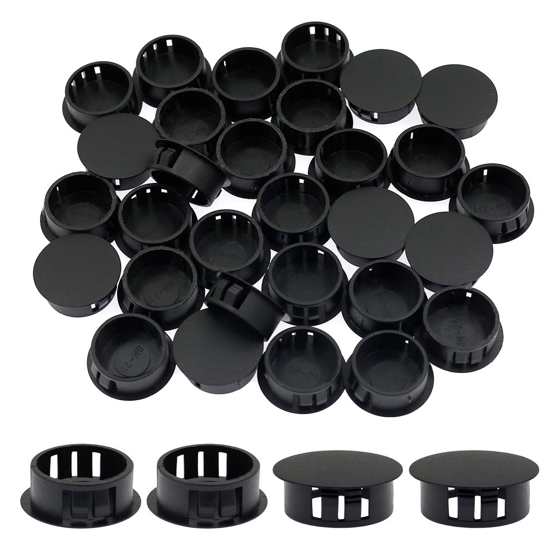 Snapklik.com : Suiwotin 30PCS 25mm/1" Black Hole Plugs Plastic Flush ...